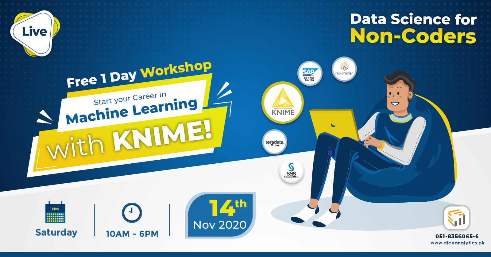 Free 1 day workshop Data Science for Non-Coders: Start your Career in Machine Learning with KNIME!
